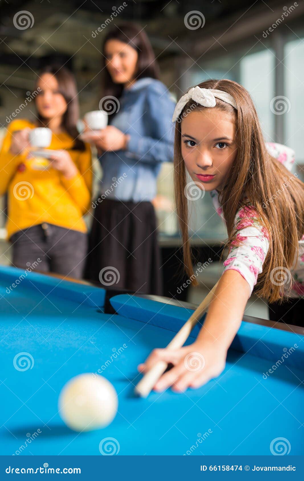 Group of Friends Playing Pool Together. Stock Photo - Image of leisure ...