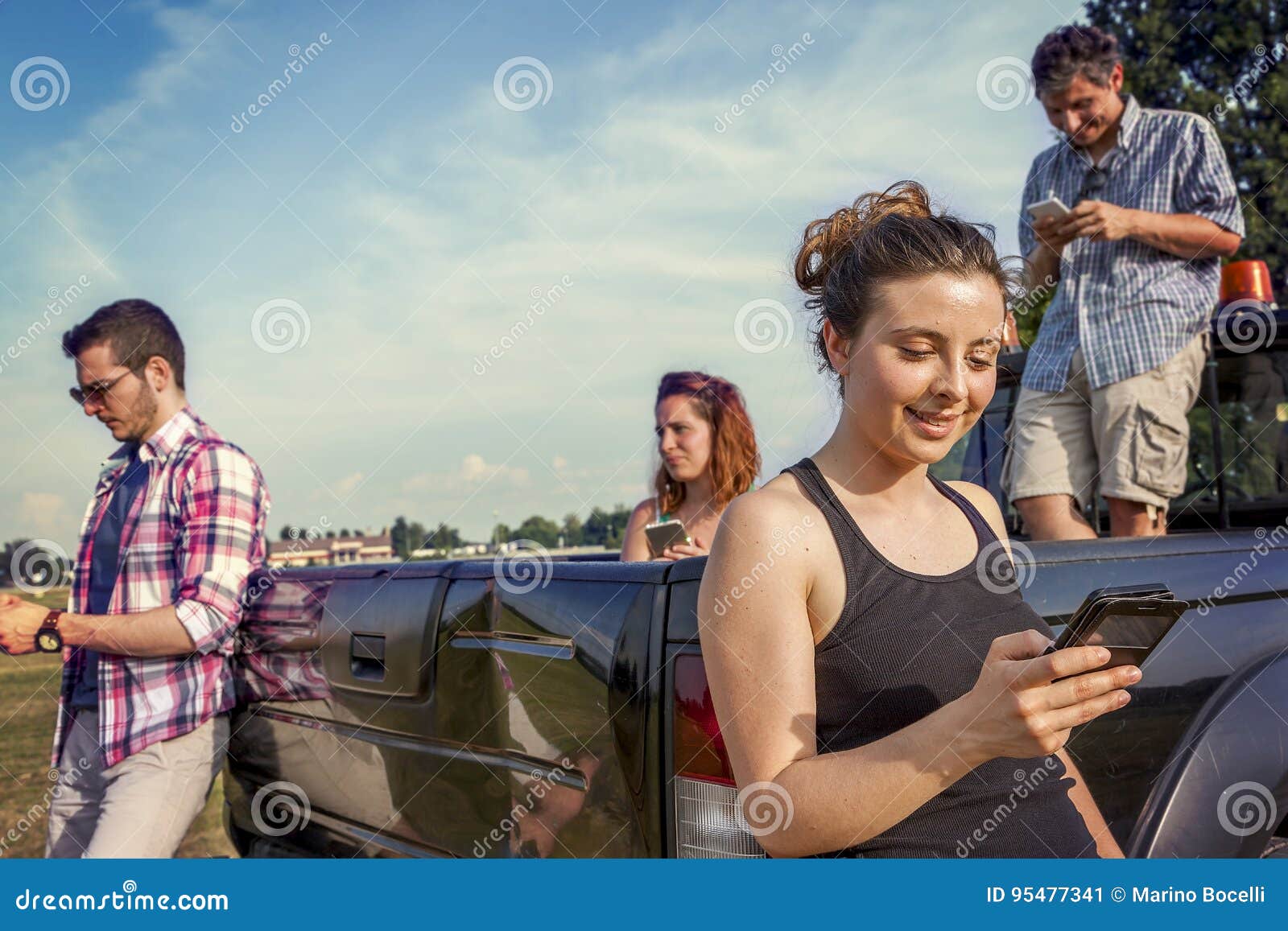Group of Friends Playing on Smart Phone Stock Image - Image of casual ...