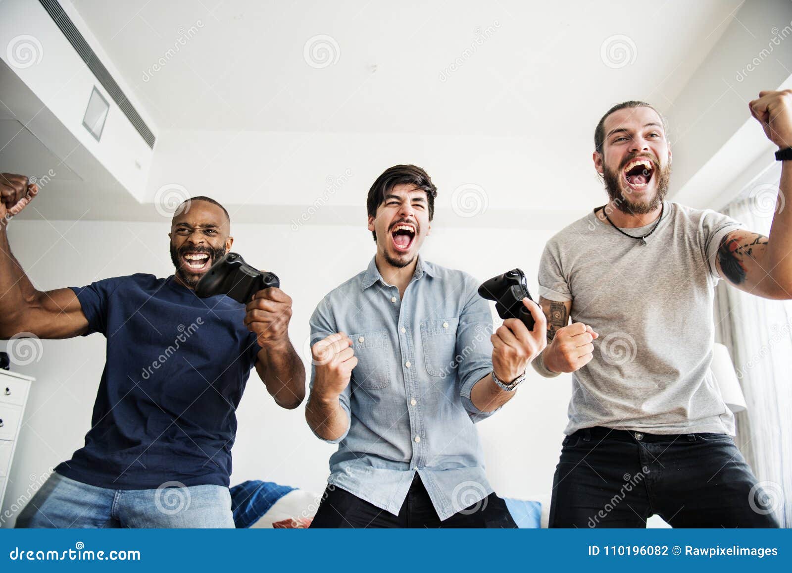 Group of Friends Playing Together Stock Photo - Image of console ...