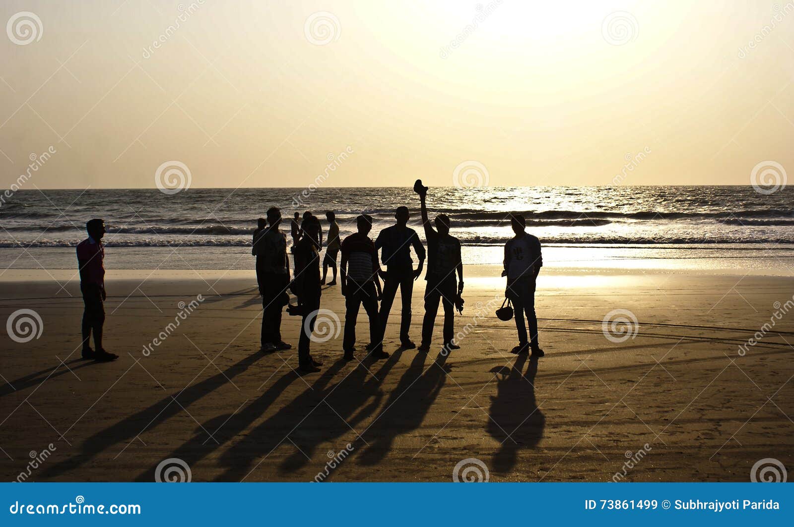 A Group of Friends Silhouetted at Arambol Beach, North Goa Stock Image ...