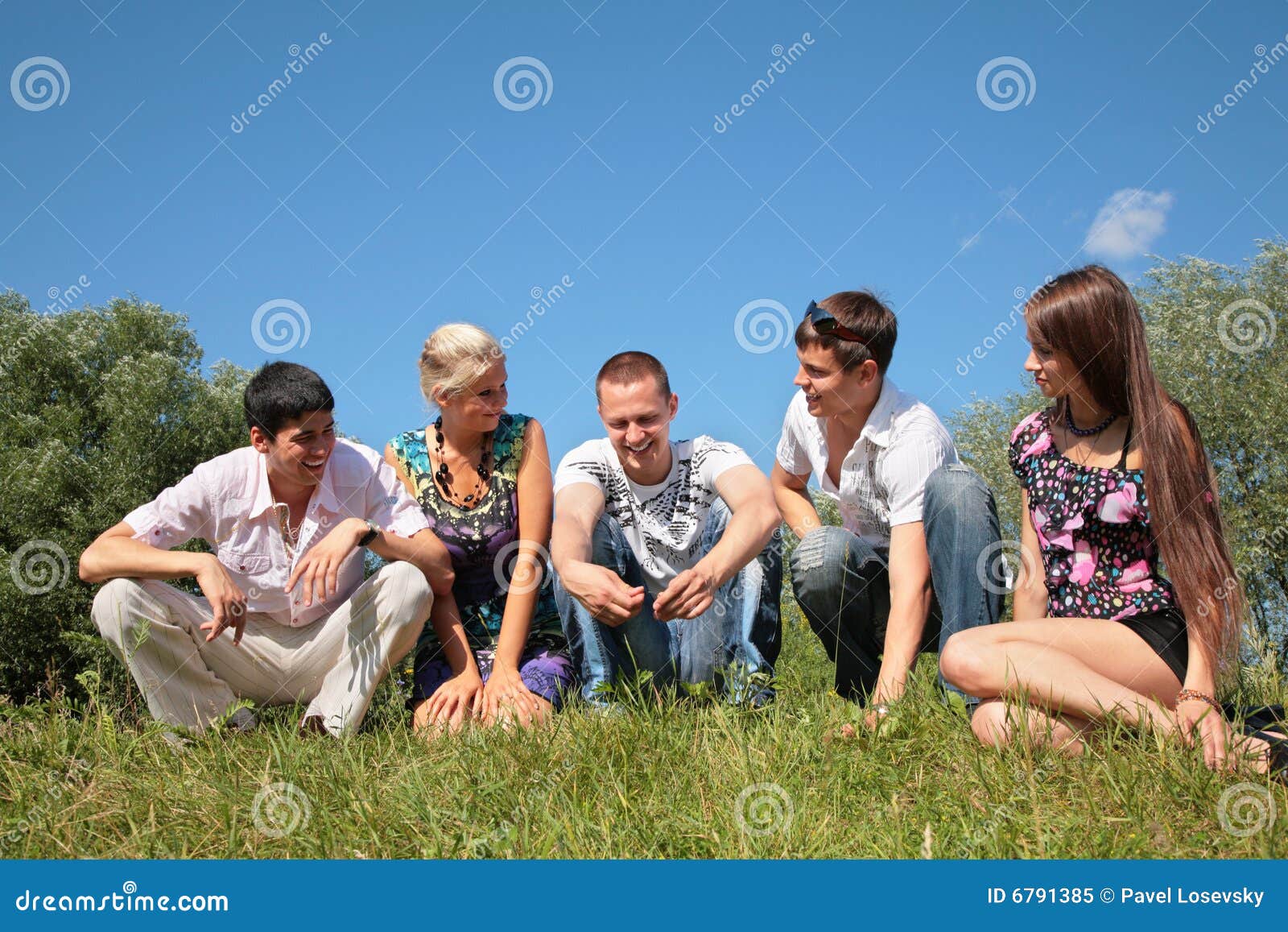 Group friends sit on grass stock image. Image of human - 6791385