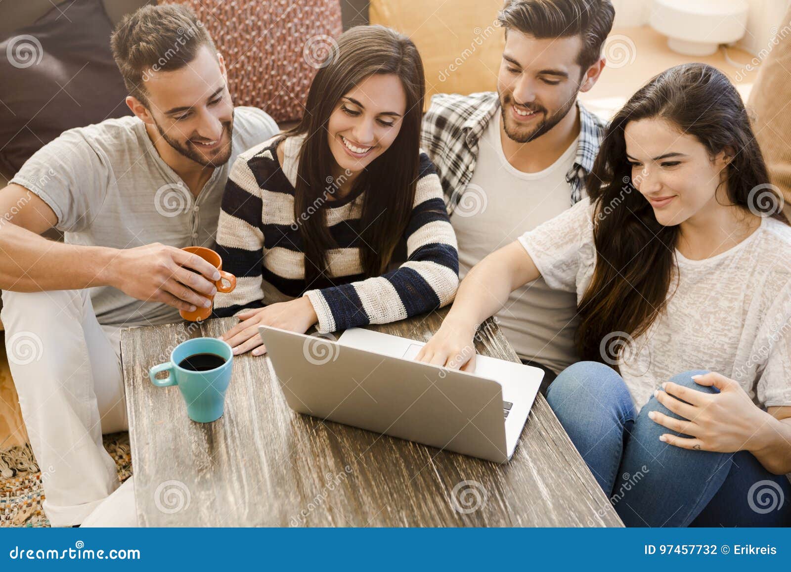 Friends studying stock photo. Image of campus, beautiful - 97457732