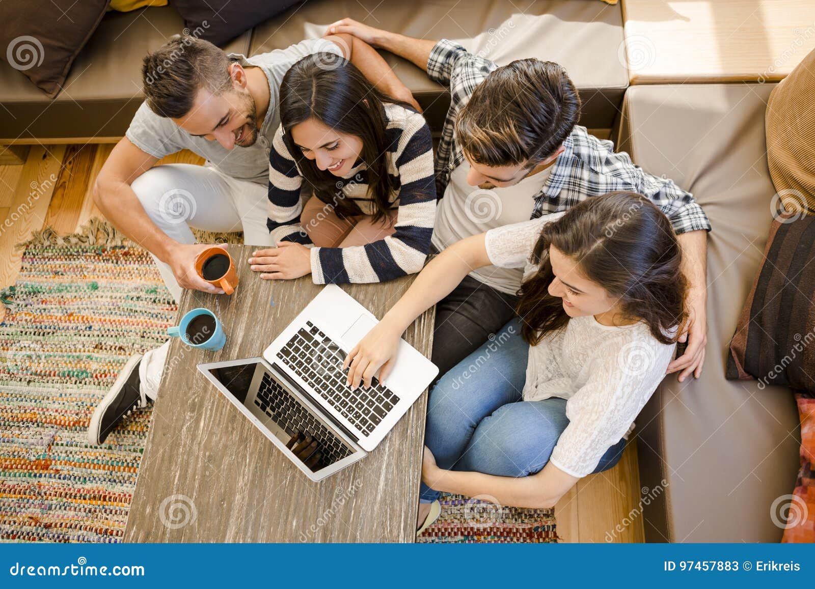 Friends studying stock image. Image of friendship, relax - 97457883