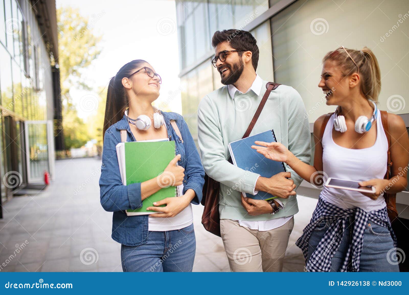 Group of Friends Studying Together at University Campus Stock Photo ...