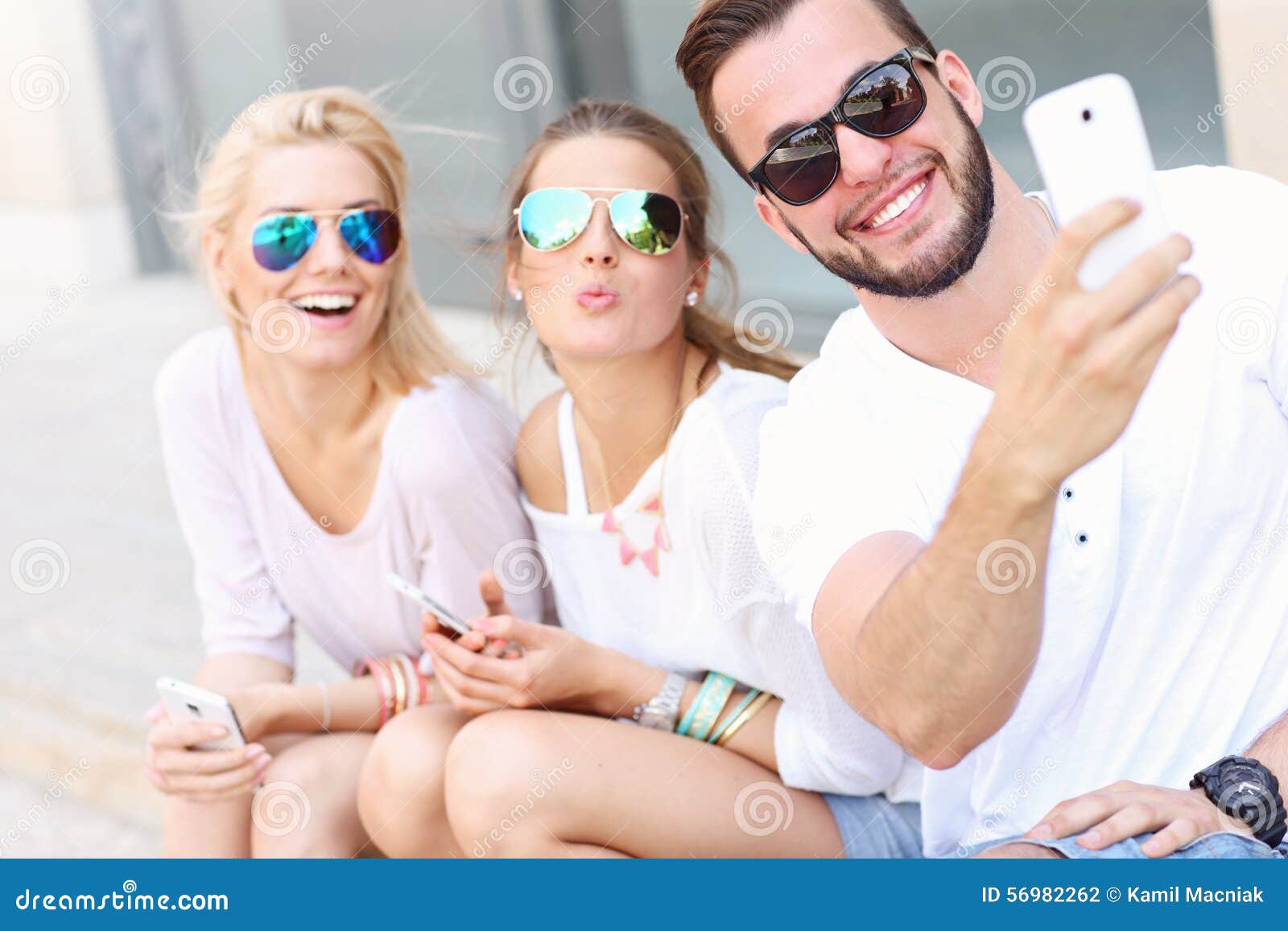 Group of Friends Taking Selfie Stock Photo - Image of male, caucasian ...