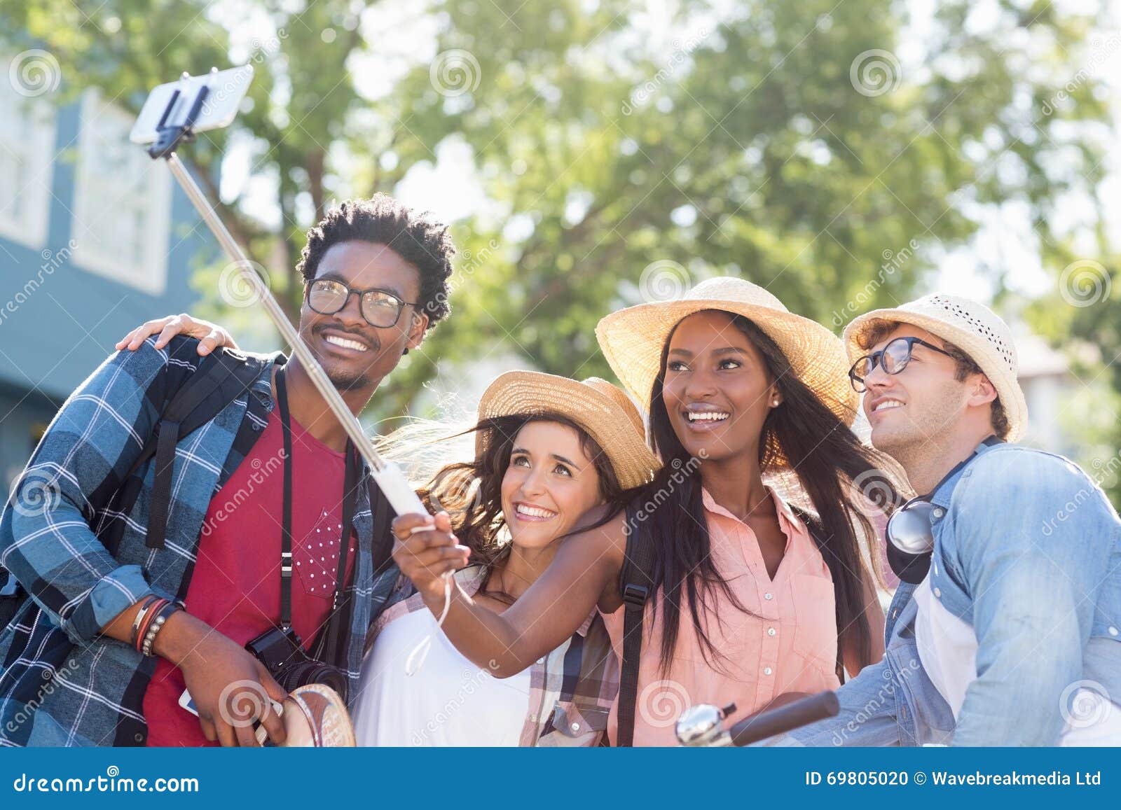 Group of Friends Taking Selfie Stock Photo - Image of female, camera ...