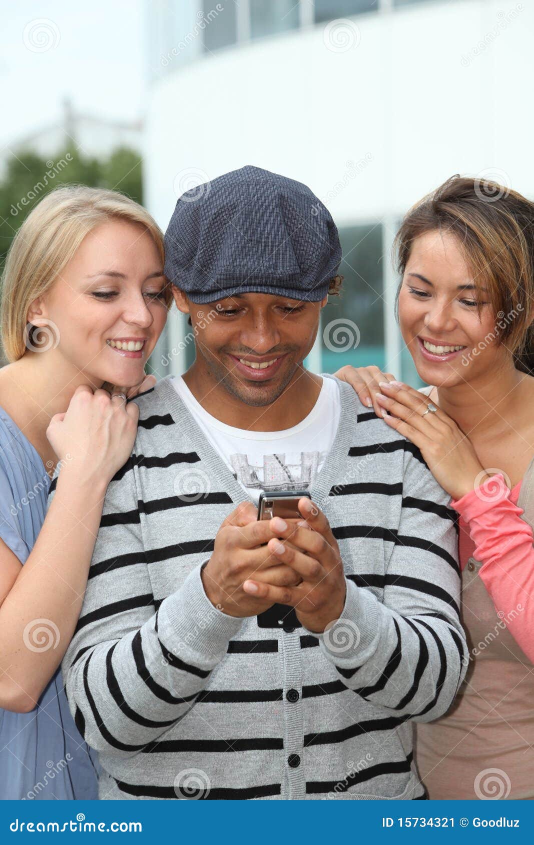Group of Friends with Telephone Stock Image - Image of smiling ...