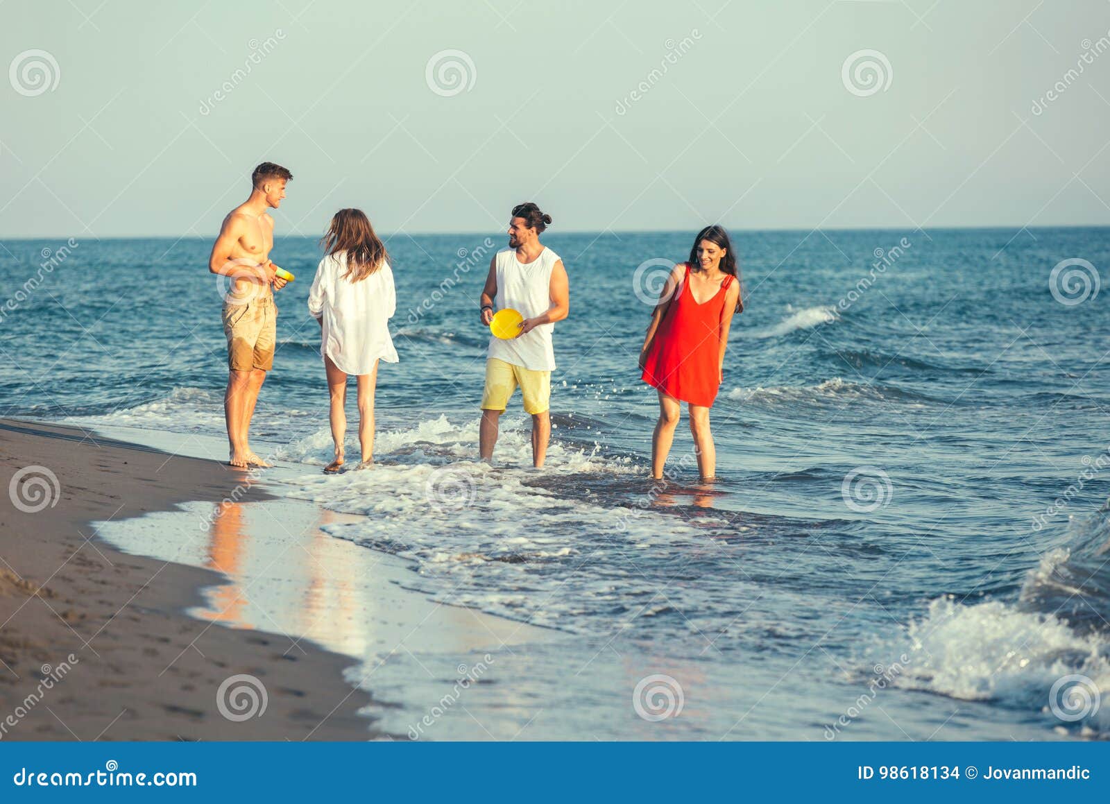 Group of Friends Together on the Beach Stock Photo - Image of ...