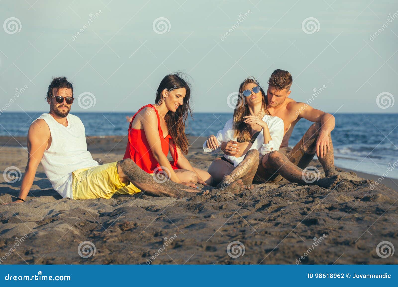 Group of Friends Together on the Beach Stock Photo - Image of group ...