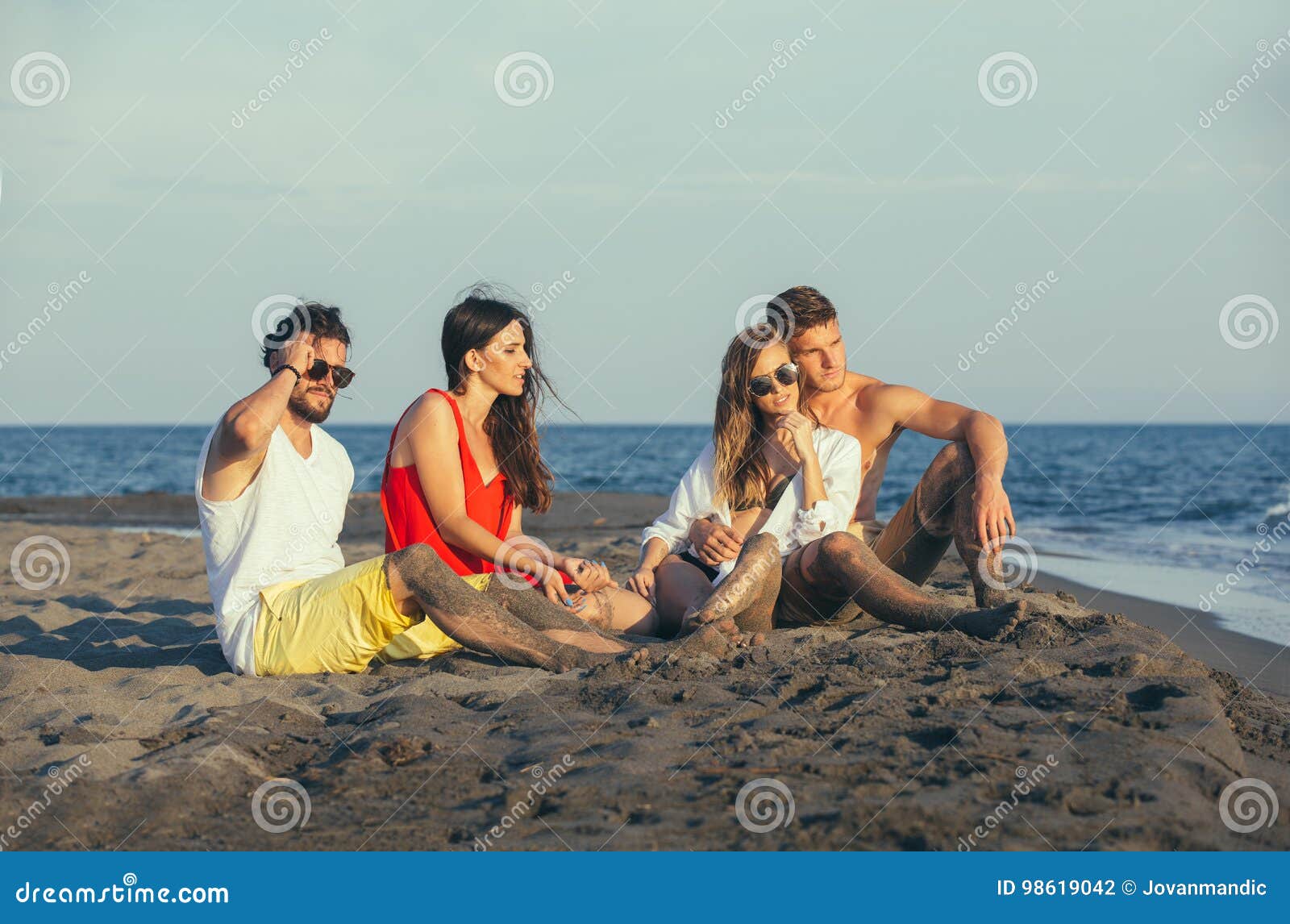 Group of Friends Together on the Beach Stock Photo - Image of lifestyle ...