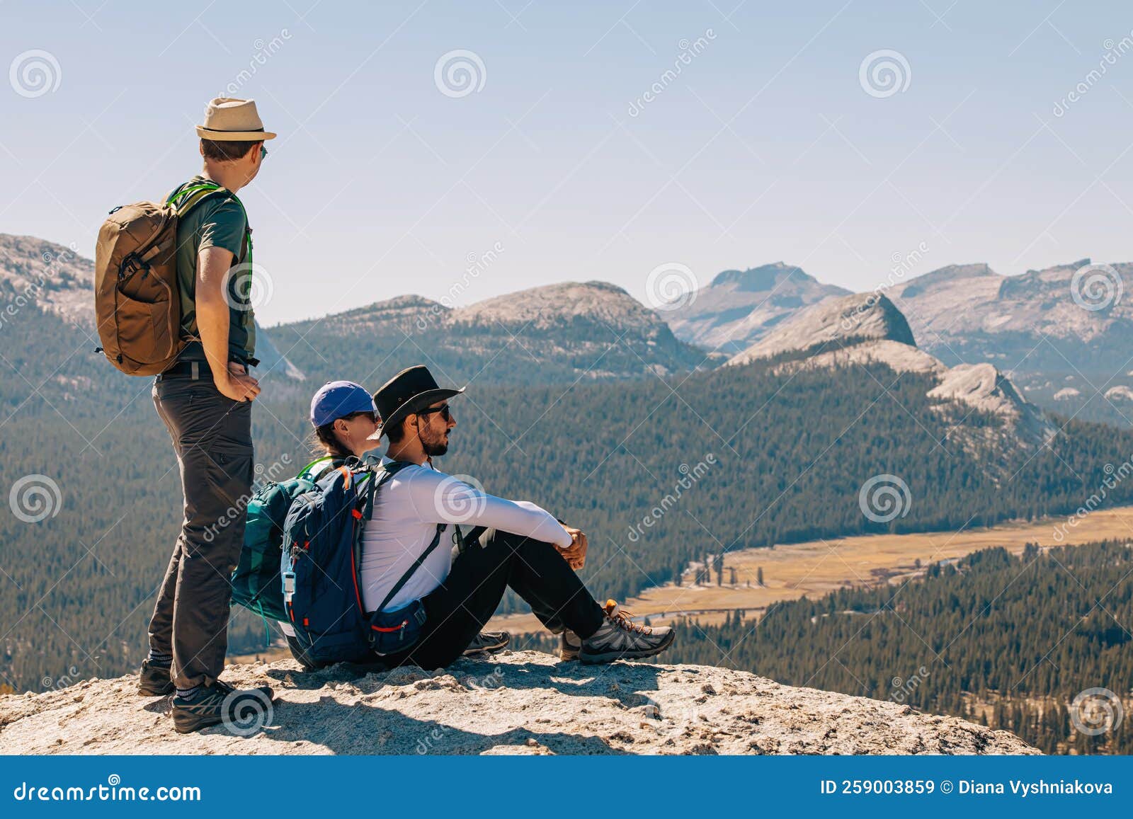 Group of Friends on the Top of the Mountain Stock Image - Image of ...