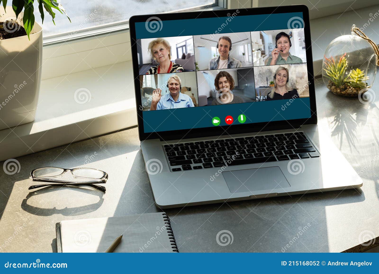 Group Friends Video Chat Connection Concept Editorial Photography ...