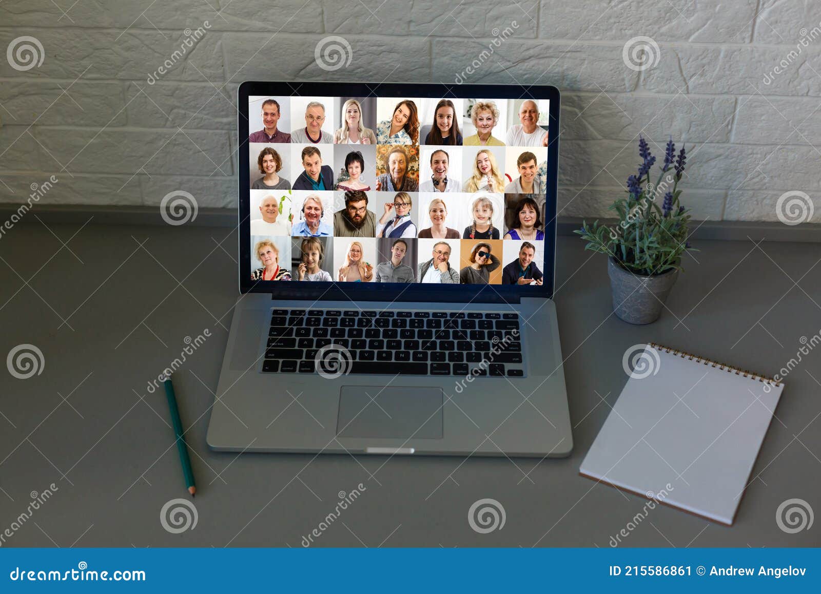 Group Friends Video Chat Connection Concept Editorial Photo - Image of ...
