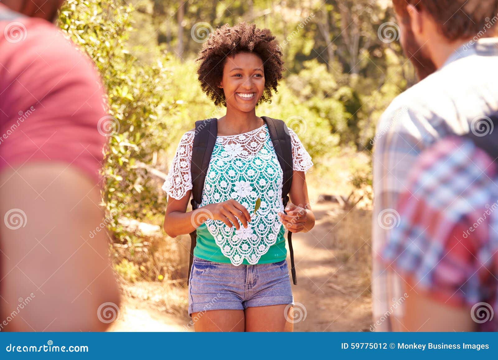 Group of Friends on Walk through Countryside Together Stock Photo ...