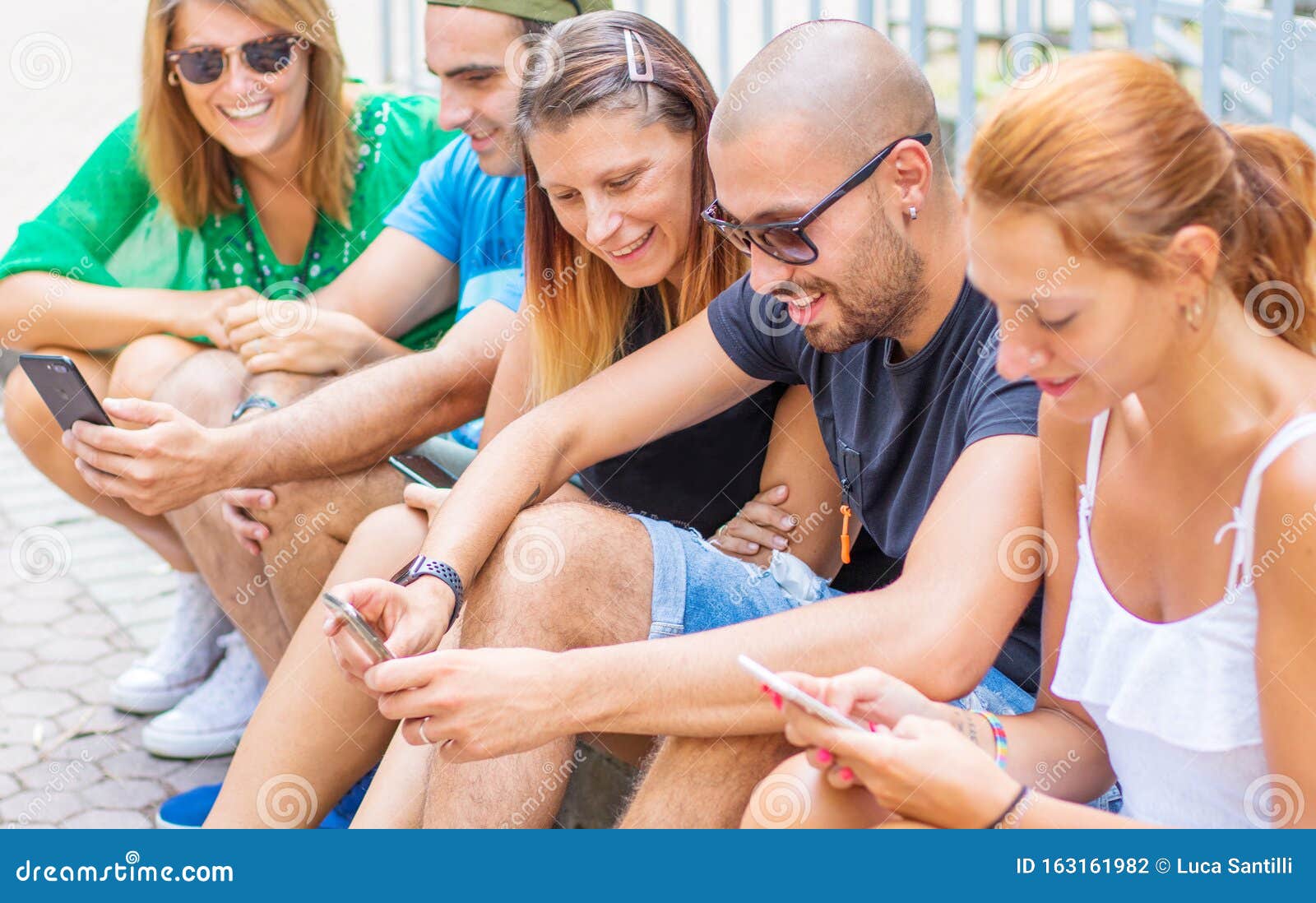 Group of Friends are Watching Smart Mobile Phone Stock Photo - Image of ...