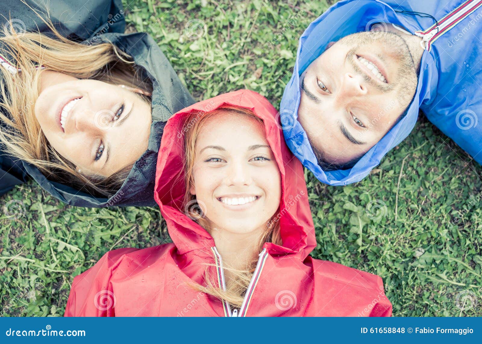 Group of Friends Wearing Rain Jacket Stock Photo - Image of lifestyle ...