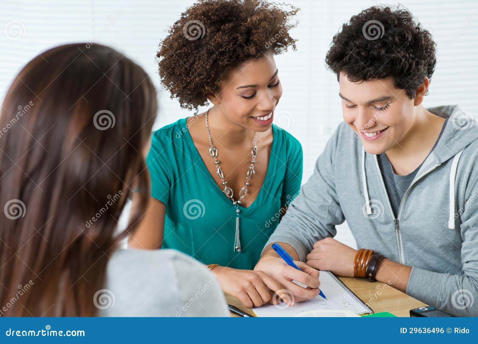 Group of Friends Writing Notes Stock Photo - Image of homework, library ...