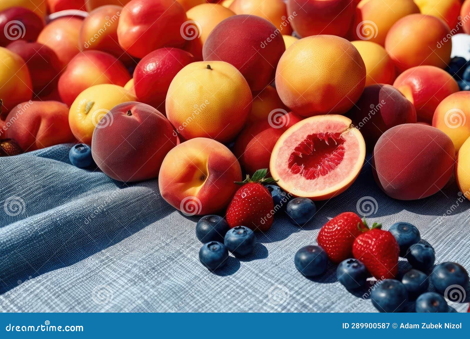 A Group of Fruits on a Table Stock Illustration - Illustration of peach ...