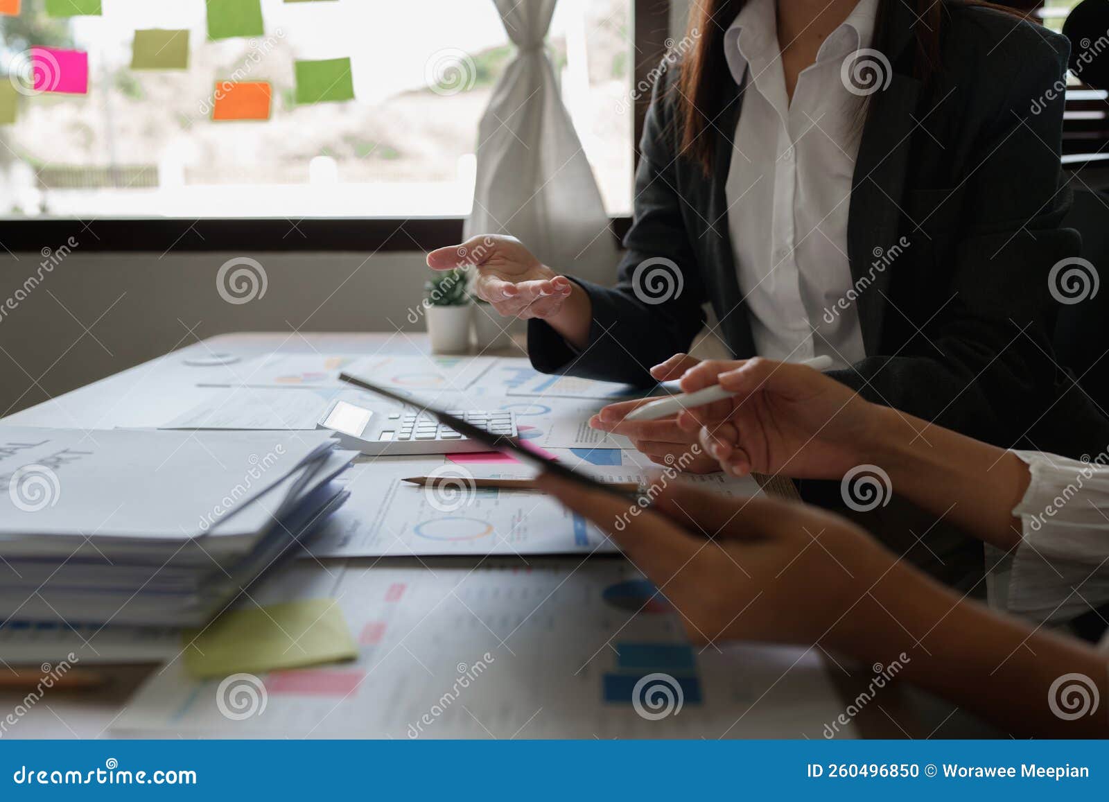 Group of Fund Manager and Accountant Checking Data Document on Digital ...