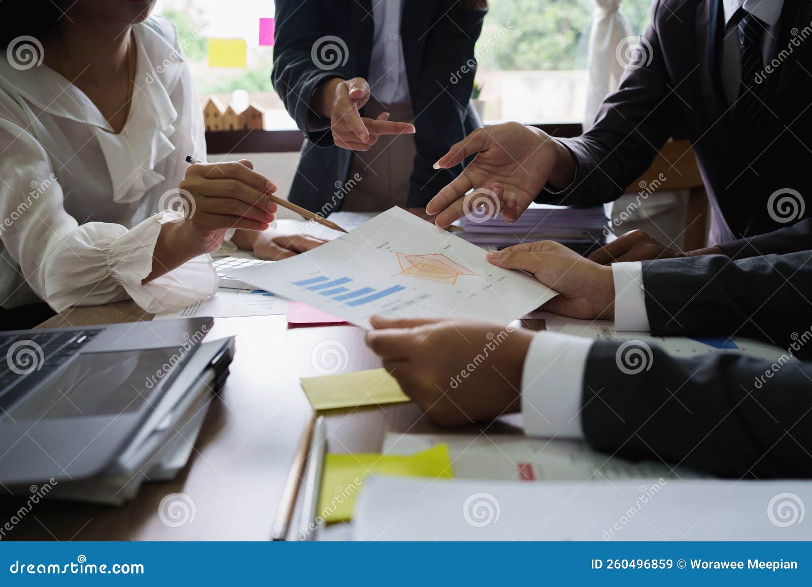 Group of Fund Manager and Accountant Checking Data Document on Digital ...