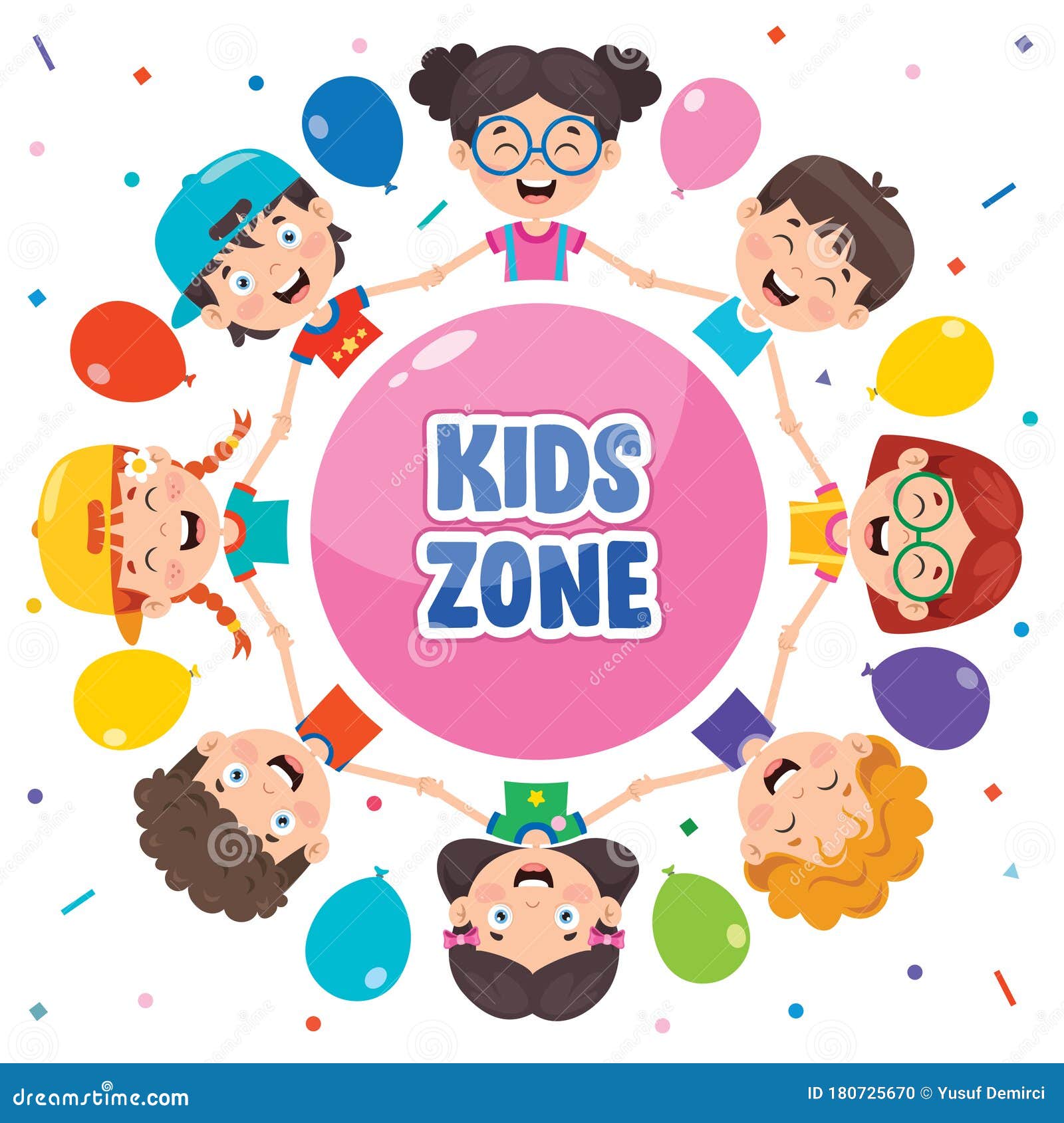 Group of Funny Children Playing Stock Vector - Illustration of ...