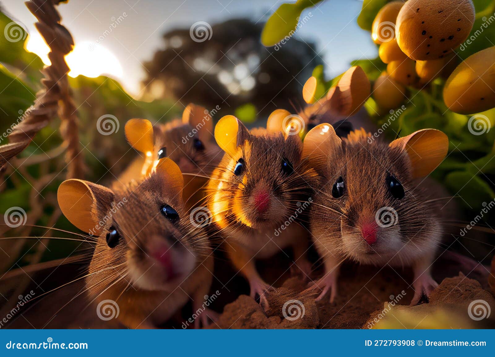A Group of Funny Mice Take a Selfie. AI Generated Stock Illustration ...