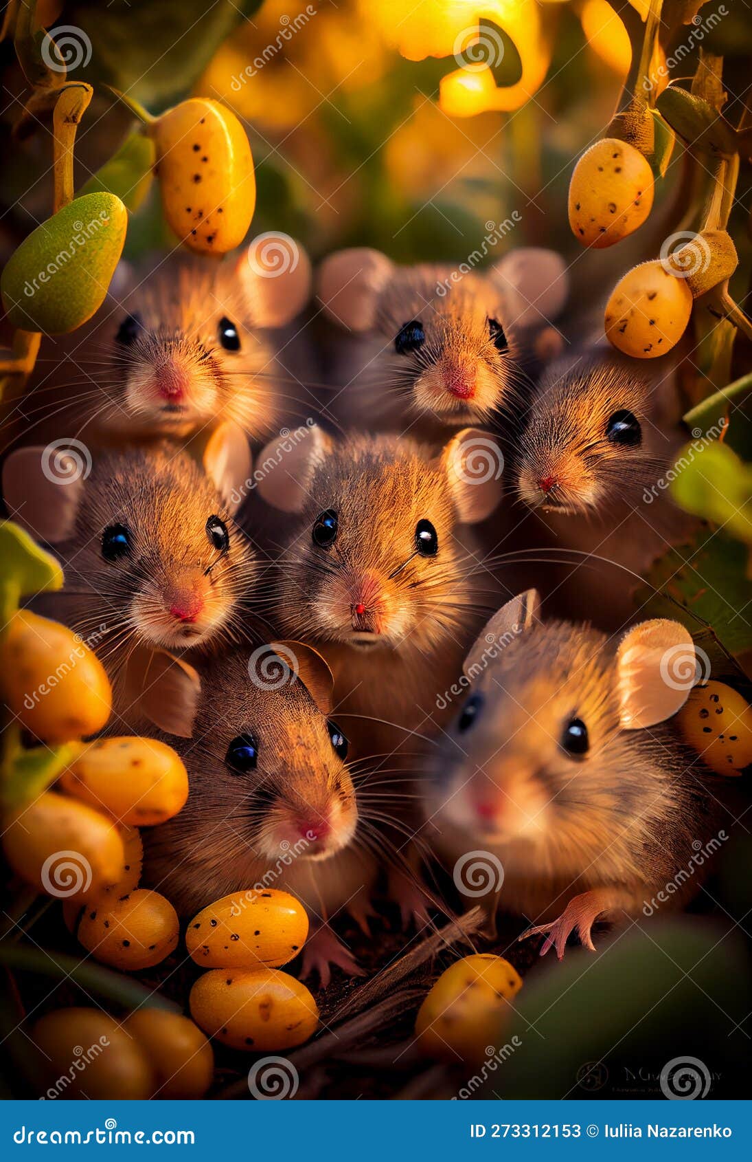 A Group of Funny Mice Take a Selfie. AI Generated Stock Illustration ...
