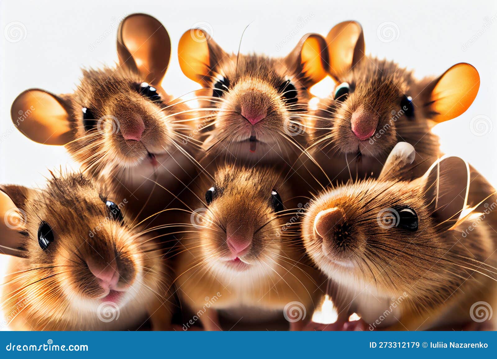 A Group of Funny Mice Take a Selfie. AI Generated Stock Illustration ...