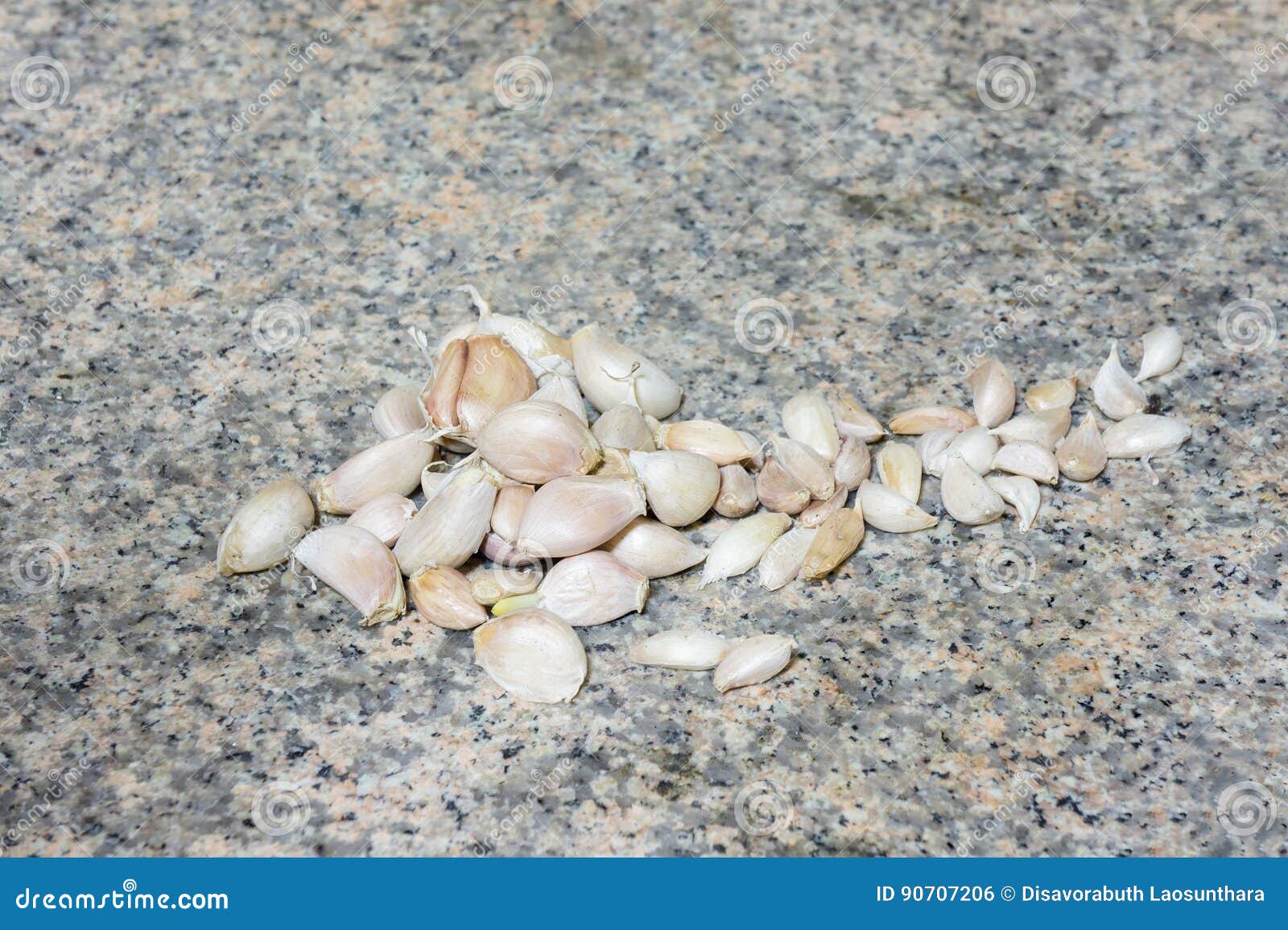Group of Garlic`s on Granite Stone. Stock Photo - Image of object, pots ...
