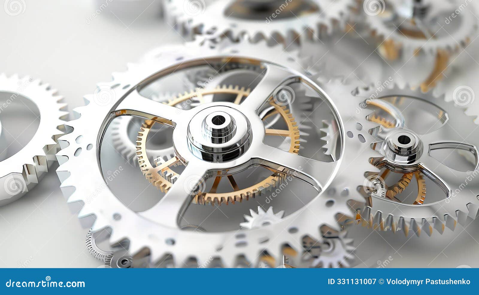 A Group of Gears that are on a White Surface Stock Illustration ...