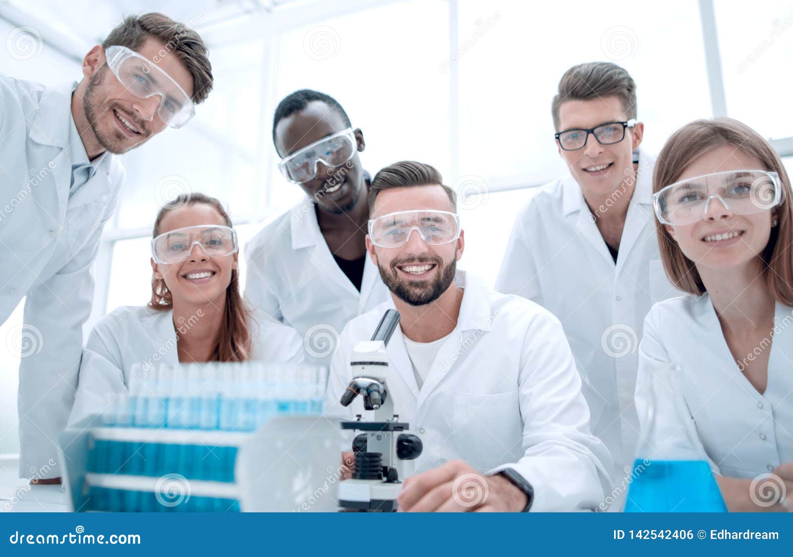 Group of Young Clinicians Experimentation in Research Laboratory Stock ...