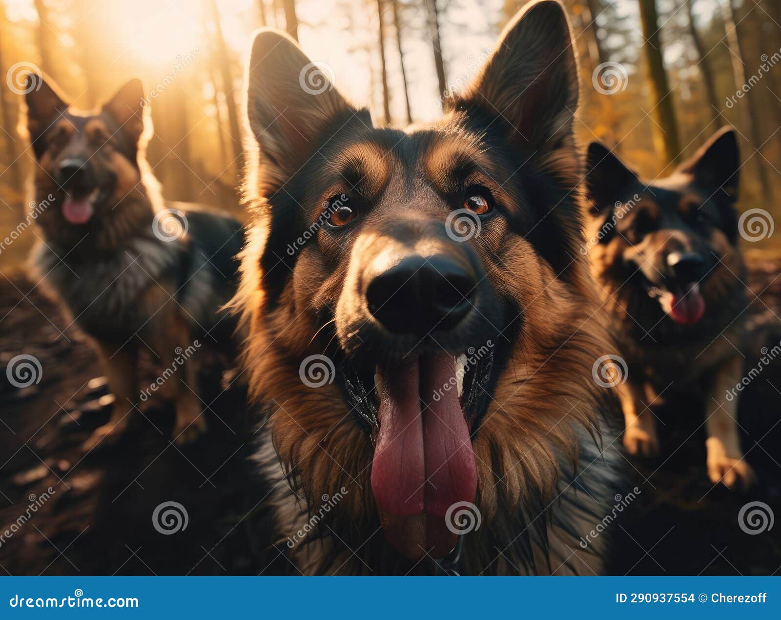 A Group of German Shepherds Stock Photo - Image of cute, mammal: 290937554