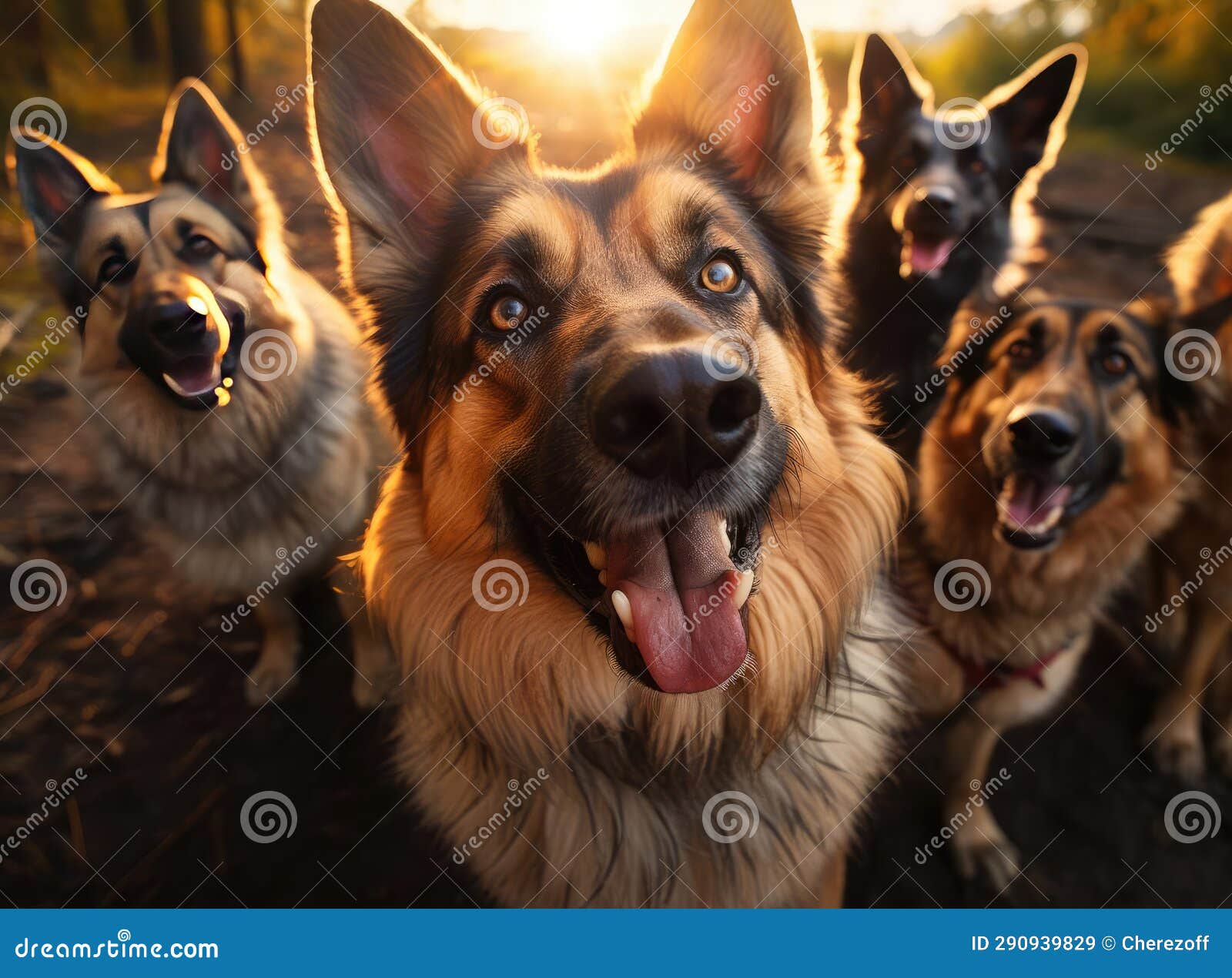 A Group of German Shepherds Stock Image - Image of obedience, pedigree ...