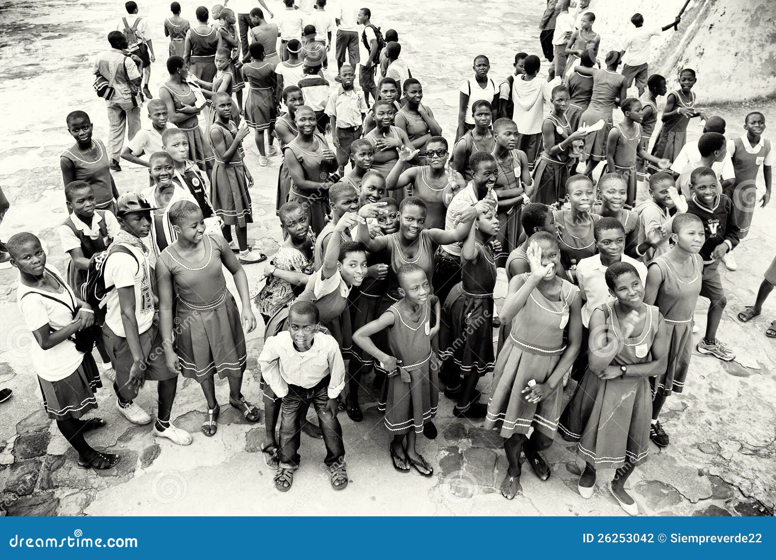 Group of Ghanaian People Waves for the Camera Editorial Photography ...