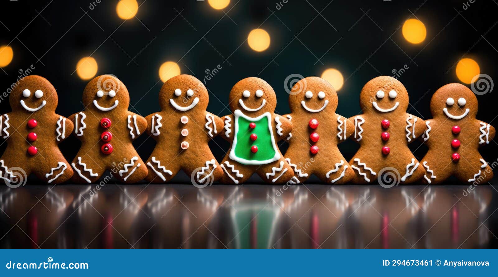 A Group of Gingerbread Men Standing in a Line Stock Image - Image of ...