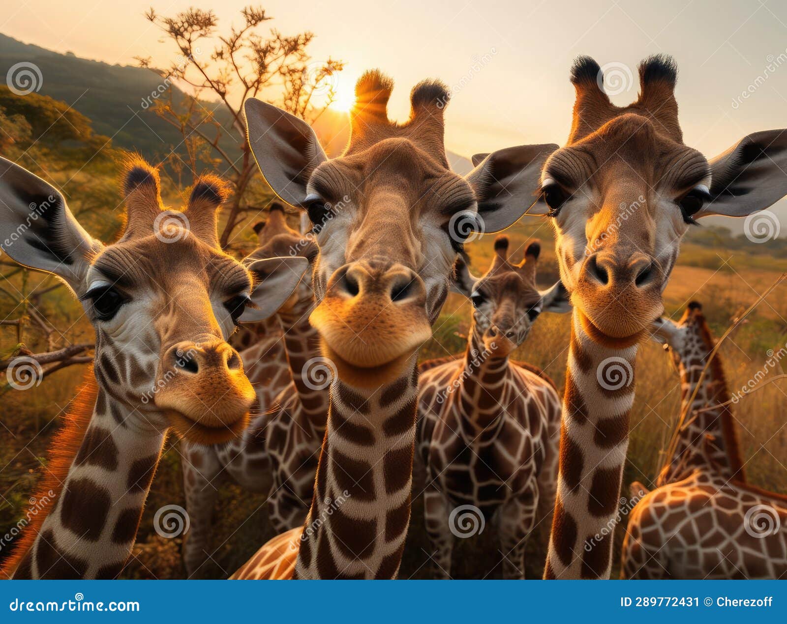 A group of giraffes stock image. Image of kenya, group - 289772431