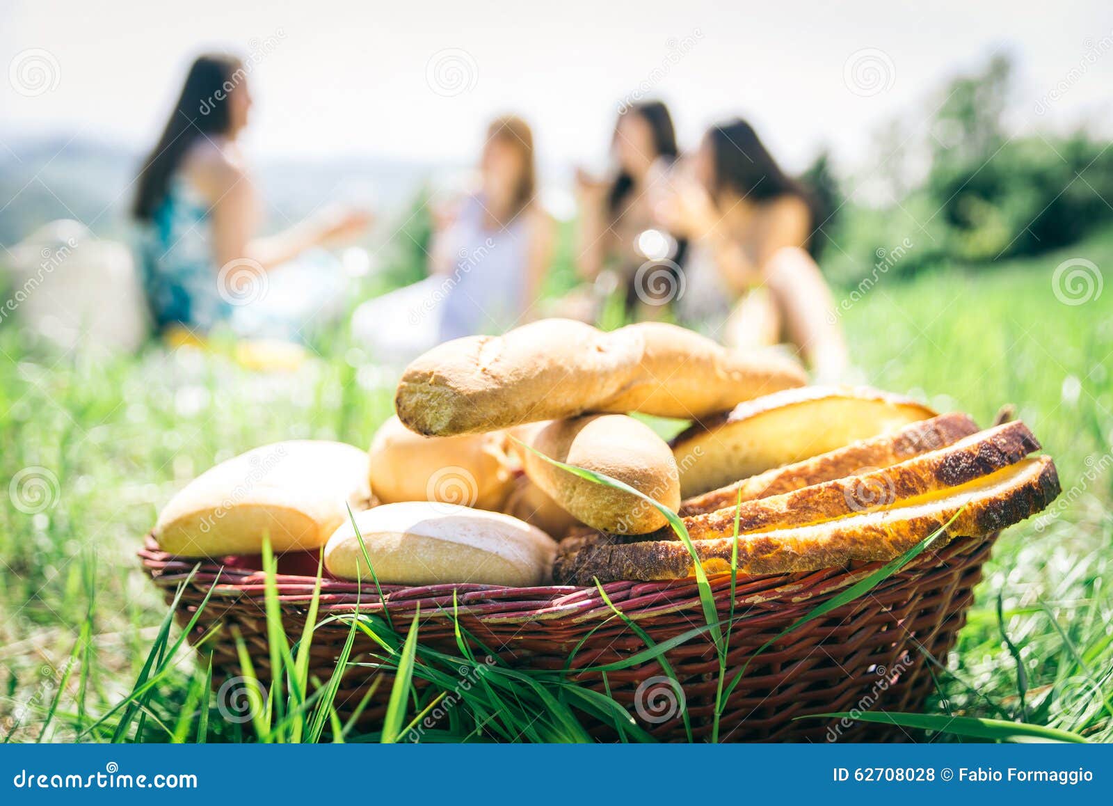 Group of Girls Making Picnic Stock Photo - Image of female, food: 62708028