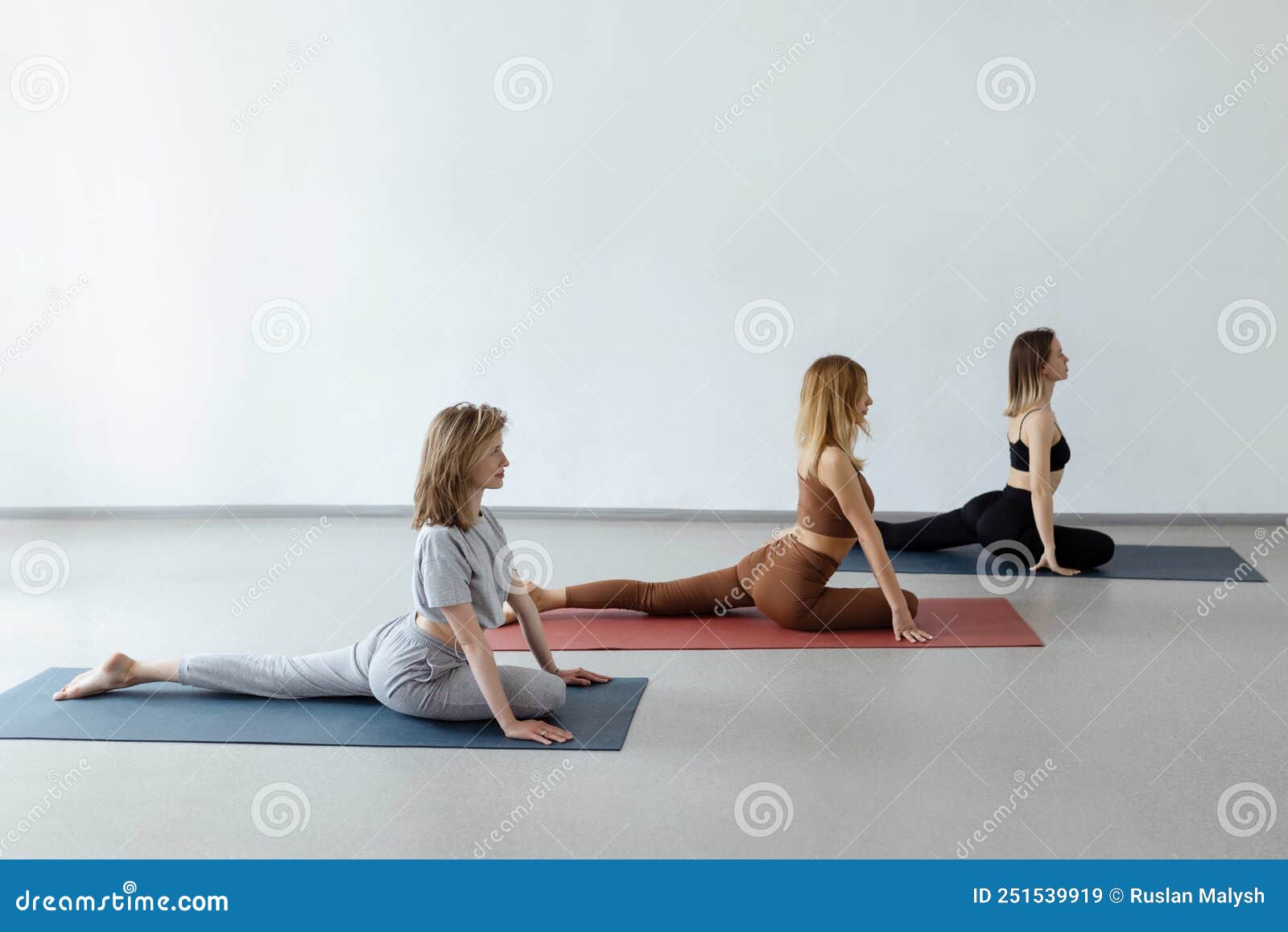 A Group of Girls Practice Yoga Asanas in the Studio.Group Yoga Classes ...