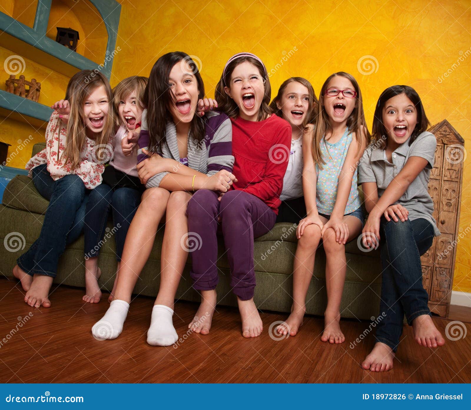 Group of Girls Screaming stock photo. Image of playful - 18972826