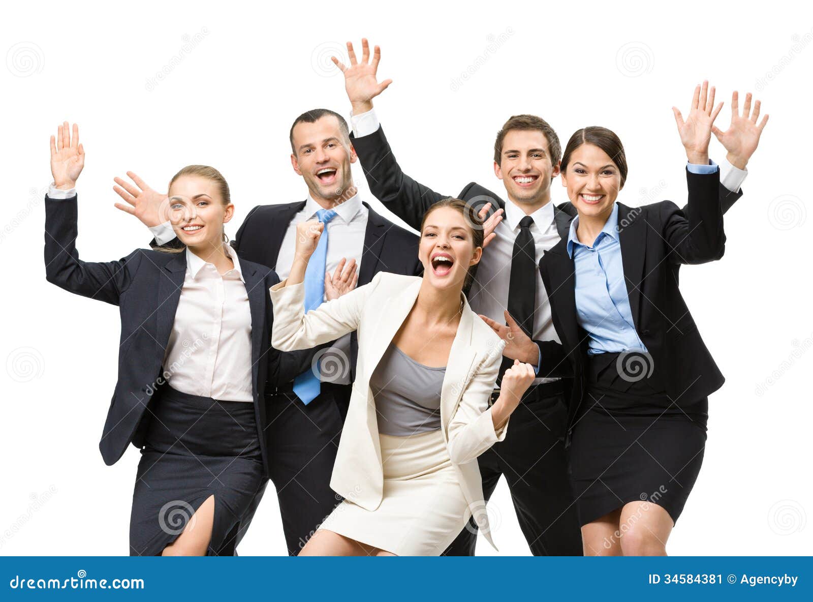 Group of glad managers stock image. Image of achievement - 34584381