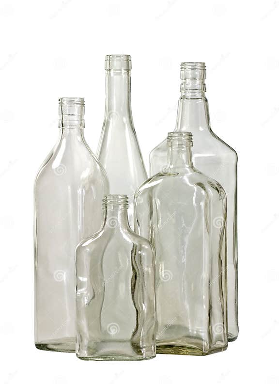 Group of Glass Bootle on White#2 Stock Image - Image of beverage, life ...