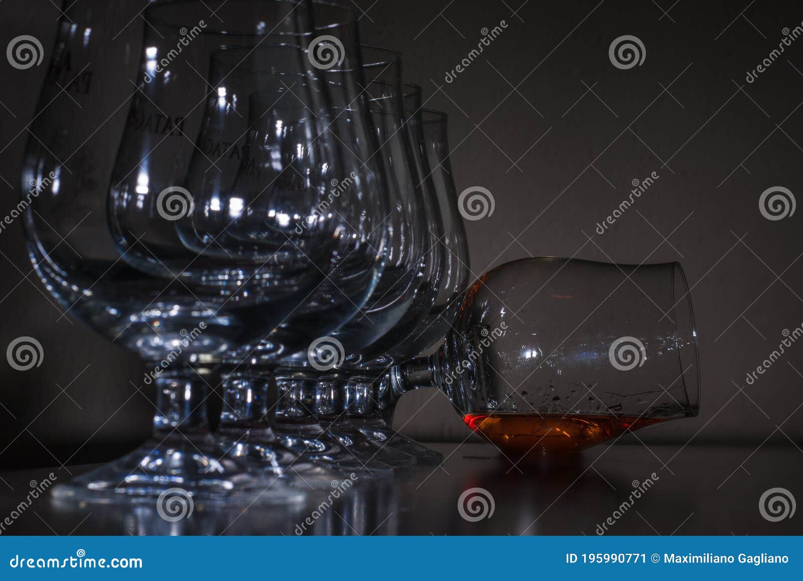 A Group of Glass and a Fallen One Stock Image - Image of pour, crystal ...