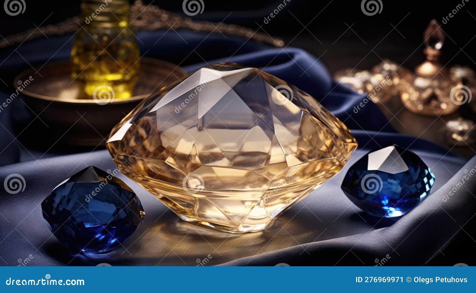 A Group of Glass Objects Sitting on Top of a Table Stock Illustration ...