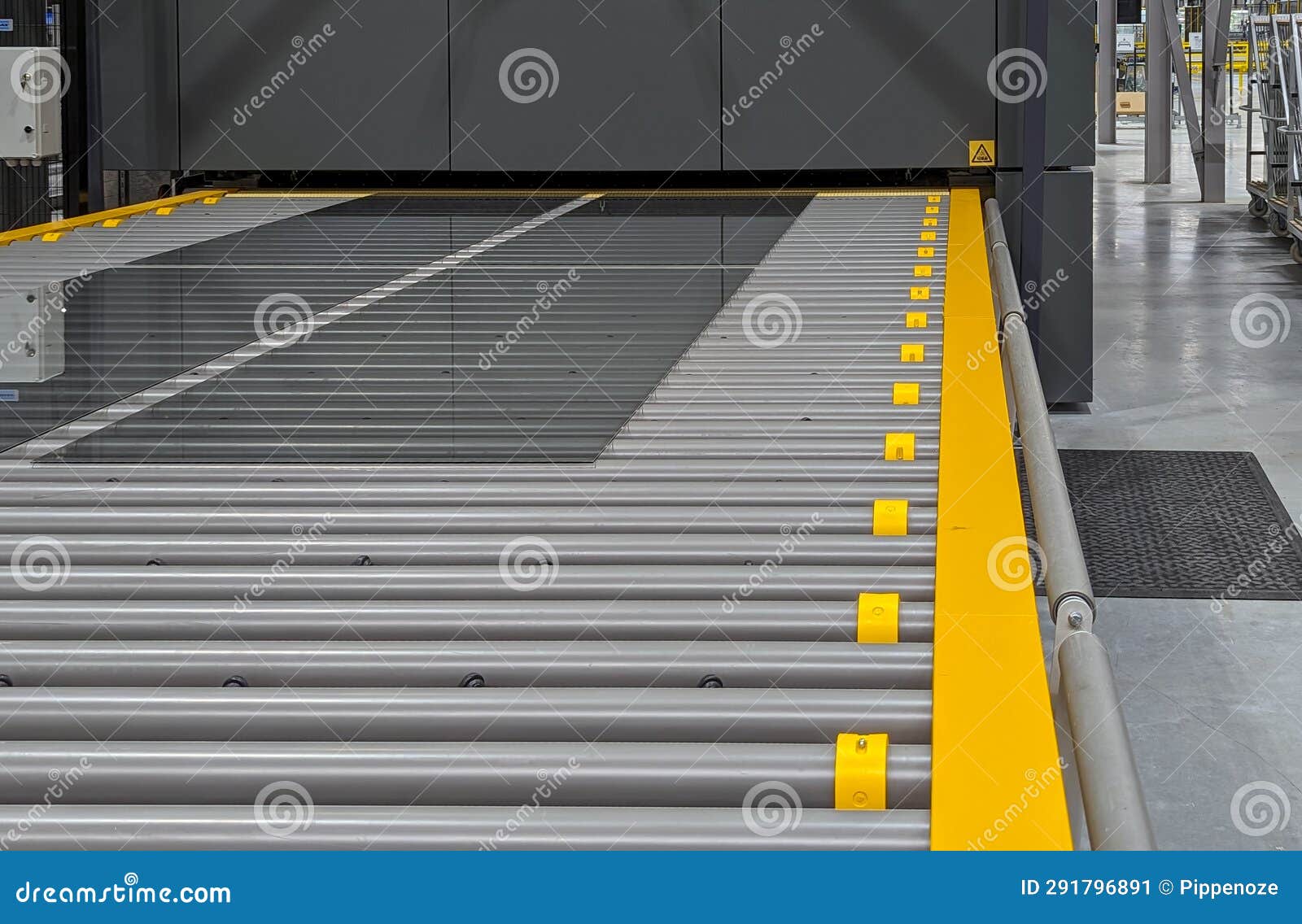 Group of Glass Sheets Entering Modern Glass Tempering Furnace Stock ...