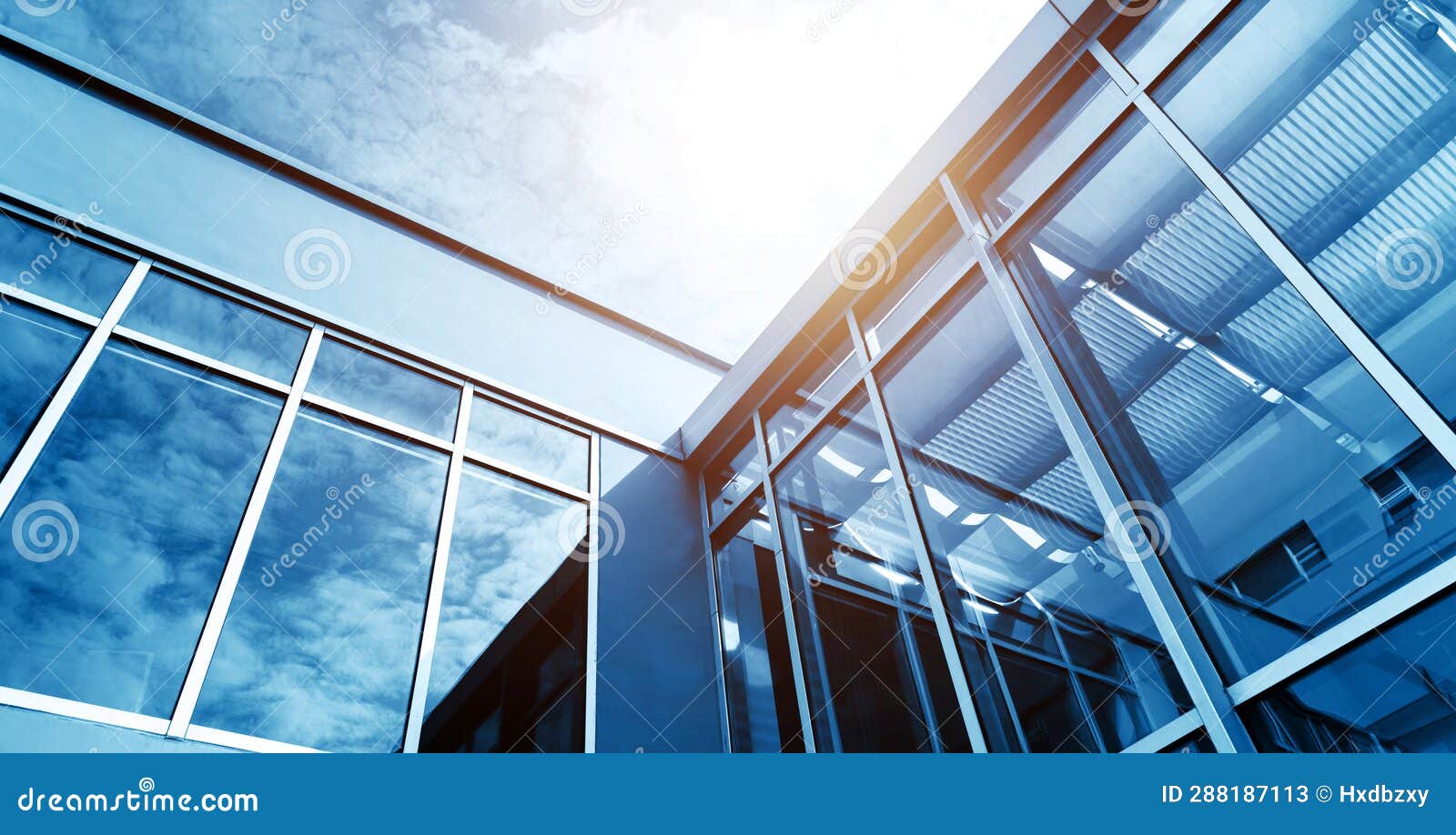 Group of Glass Windows on Modern Building Stock Image - Image of large ...