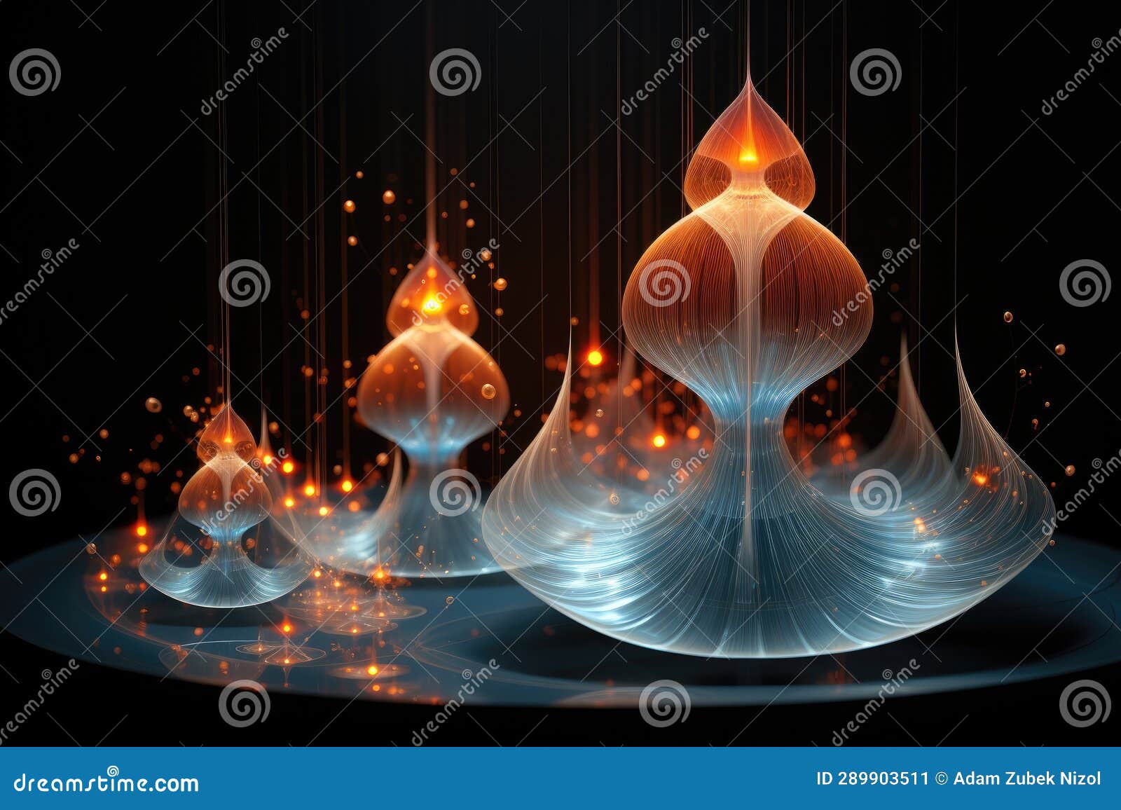A group of glowing objects stock illustration. Illustration of group ...