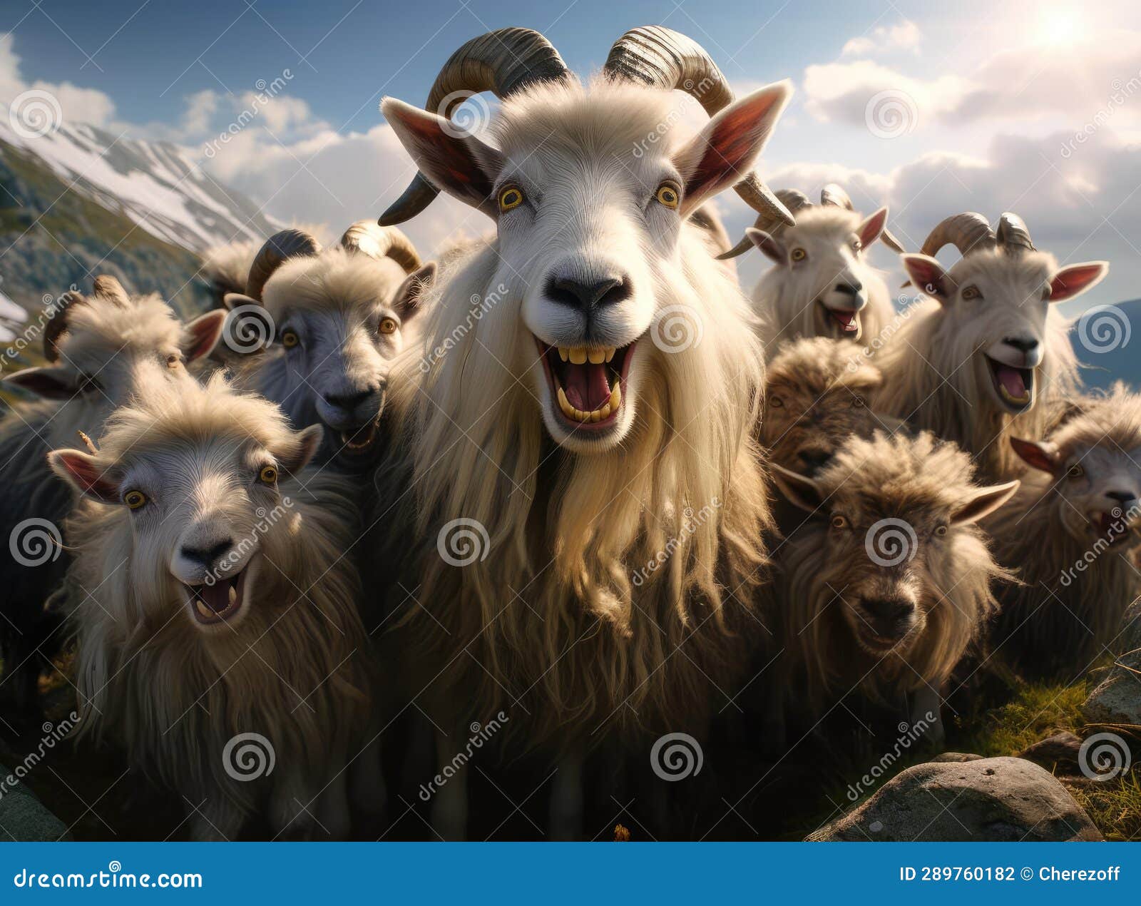 A group of goats stock photo. Image of livestock, rural - 289760182