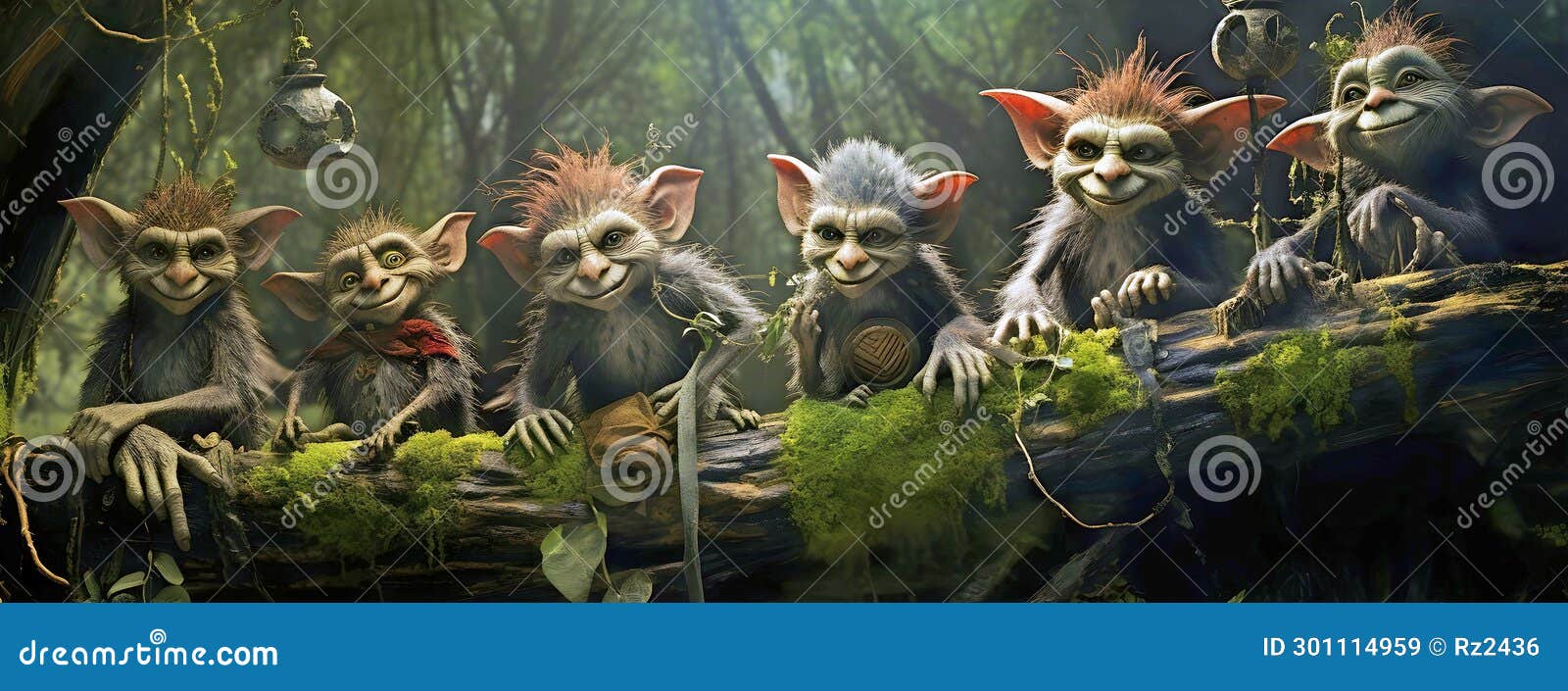 Group of goblins stock illustration. Illustration of devil - 301114959