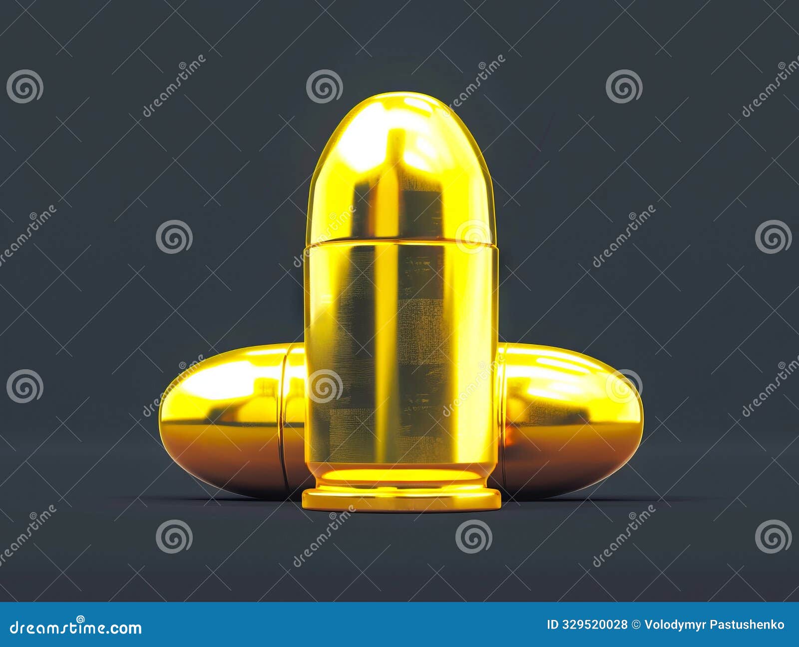 A Group of Gold Bullets Sitting on Top of Each Other Stock Illustration ...