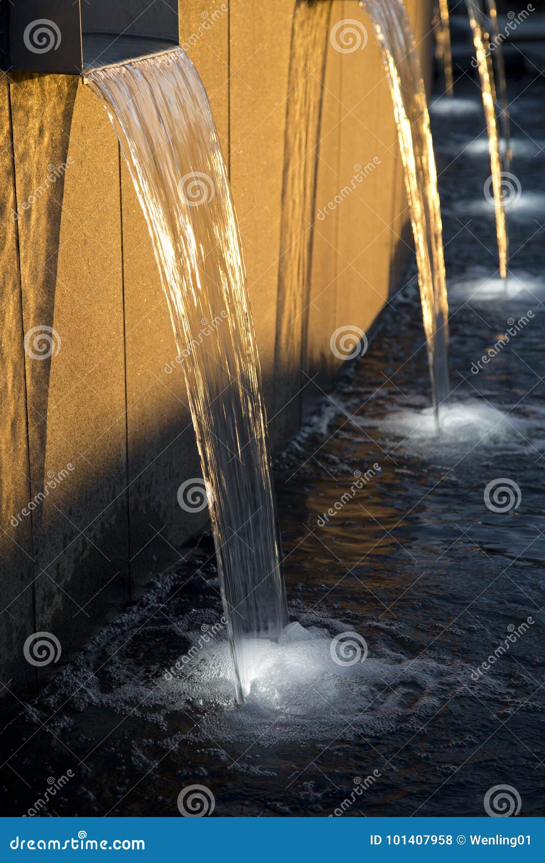 Group of golden fountain stock photo. Image of buildings - 101407958